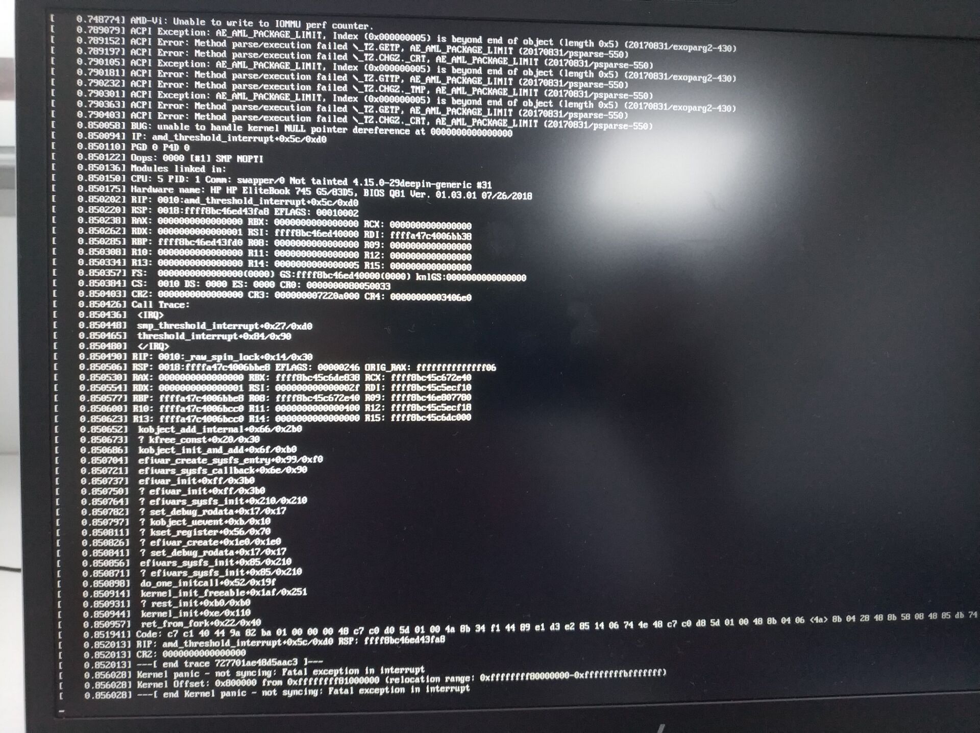 已解决: 745 G5 Linux安装失败 - 惠普支持社区 - 890834