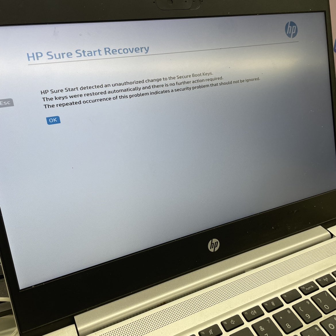 HP Sure Start Recovery， - 惠普支持社区 - 1128896