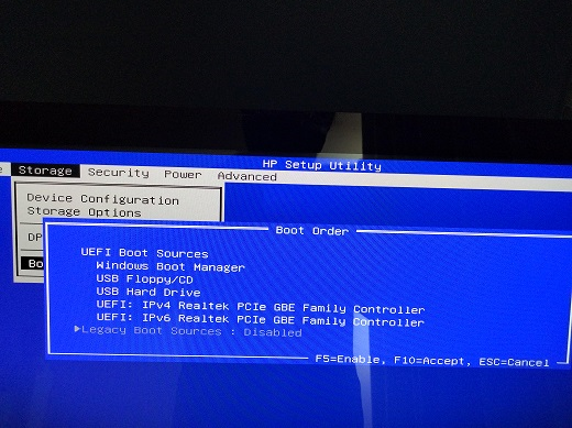 求教-怎样打开解锁Legacy Boot Scurces设置项？ - 惠普支持社区 - 1139894